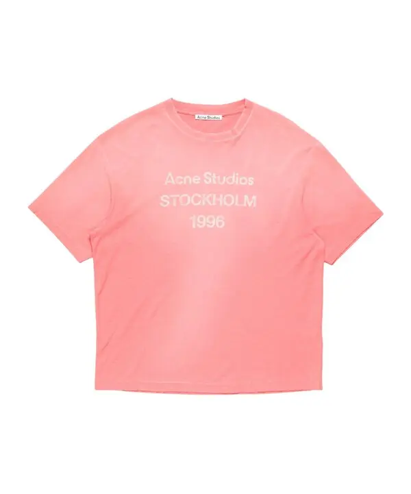 Acne Studios Sprayed Logo T-shirt - Tango Pink