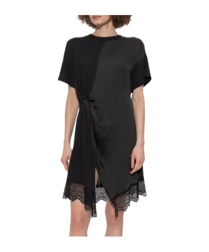 ALLSAINTS Lana Draped Lace-trim Dress