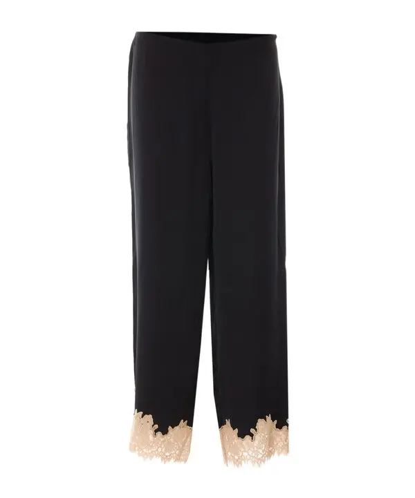 Rixo Lace-trimmed Straight-leg Pants - Black