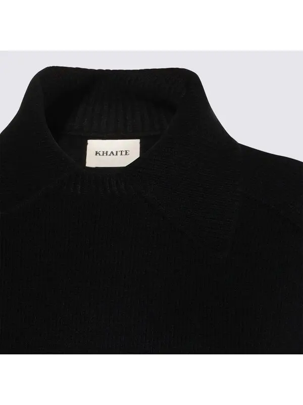 Khaite Jackson Long-sleeved Knitted Polo Shirt - Black