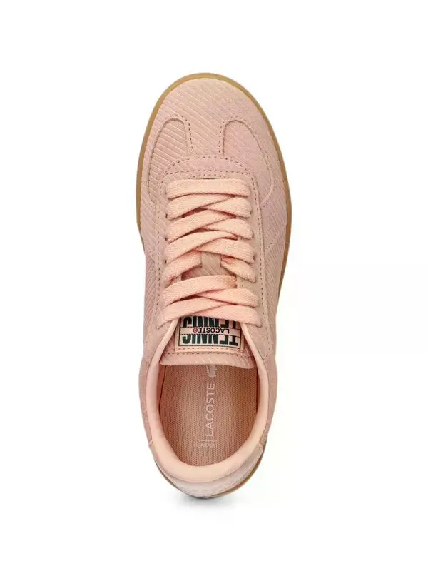 Lacoste Ribbed Texture Logo Sneakers - Pink