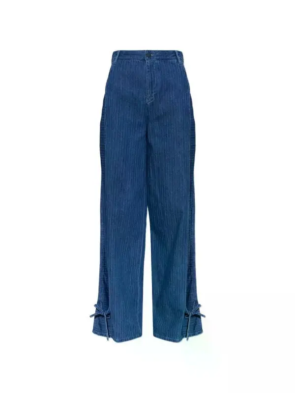 Emporio Armani Herringbone Pattern Tie-fastening Jeans
