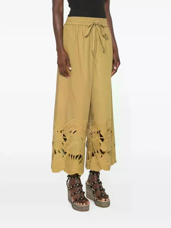 Zimmermann Mahon Embroidered Cut-out Trousers
