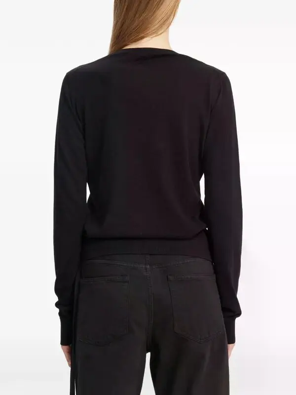 ANN DEMEULEMEESTER Cut-out Fine Knit Long-sleeved T-shirt