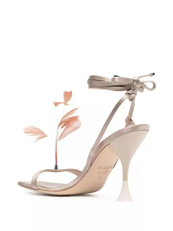 3JUIN Kimi Feather-detail Sandals