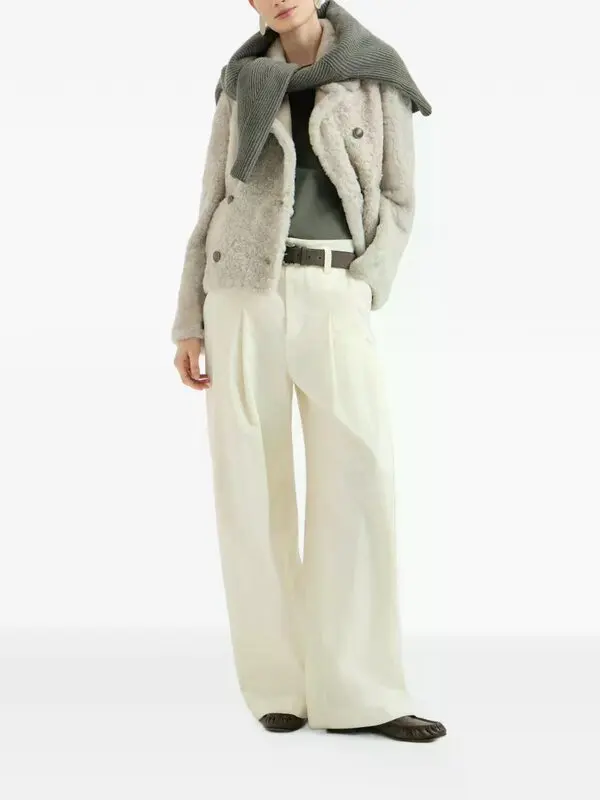 Brunello Cucinelli Shearling Pea Coat