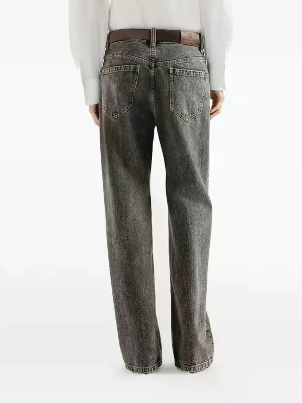 Brunello Cucinelli Monili Embellished Loose Fit Trousers - Grey