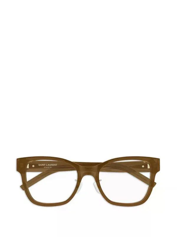 Saint Laurent Logo Detail Eyeglasses - Brown