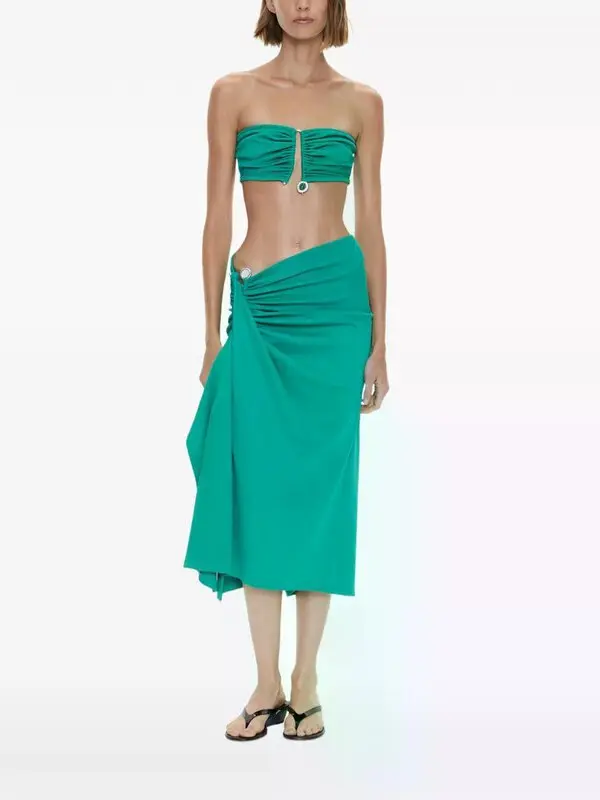 Christopher Esber Droplet Crystal-pendant Bandeau Top - Green