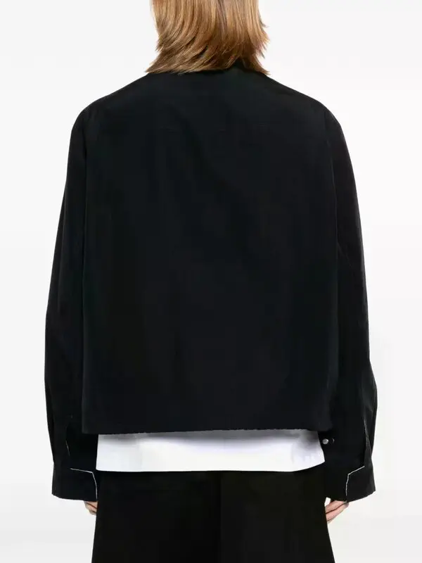 Loewe Zip-up Jacket With Contrast Stitching - Black