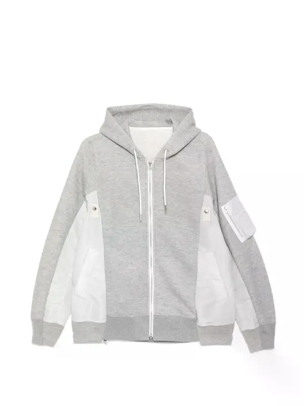 Sacai Panelled Zip-up Hoodie