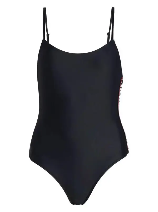 Karl Lagerfeld Essential Logo Print One-piece Swimsuit - Black