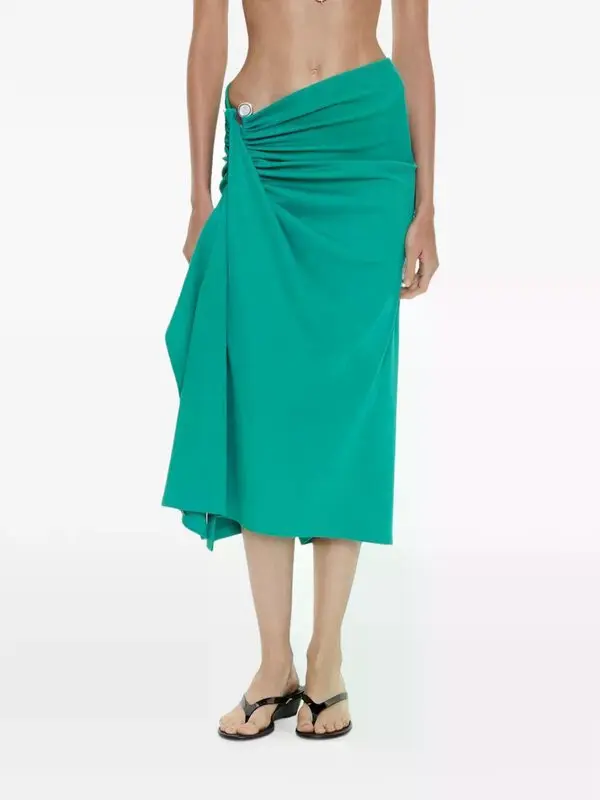 Christopher Esber Droplet Crystal-embellished Ruched Midi Skirt