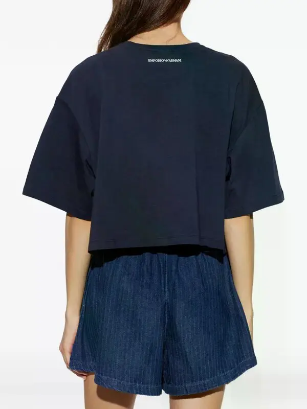 Emporio Armani Bow Detail T-shirt - Blue