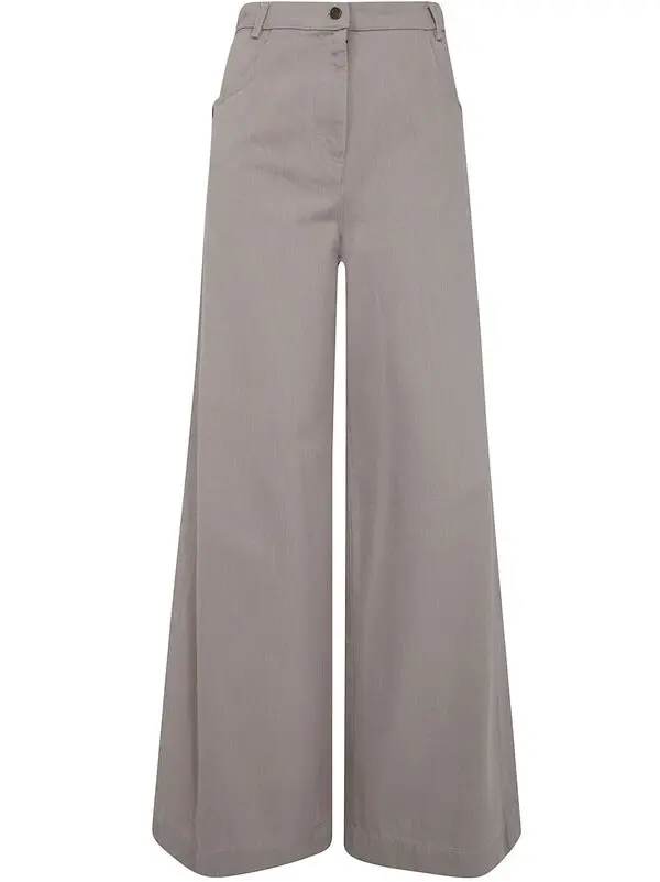Max Mara Pants Cotton Bull Oversized Jeans "mxm Alamaro - Gray