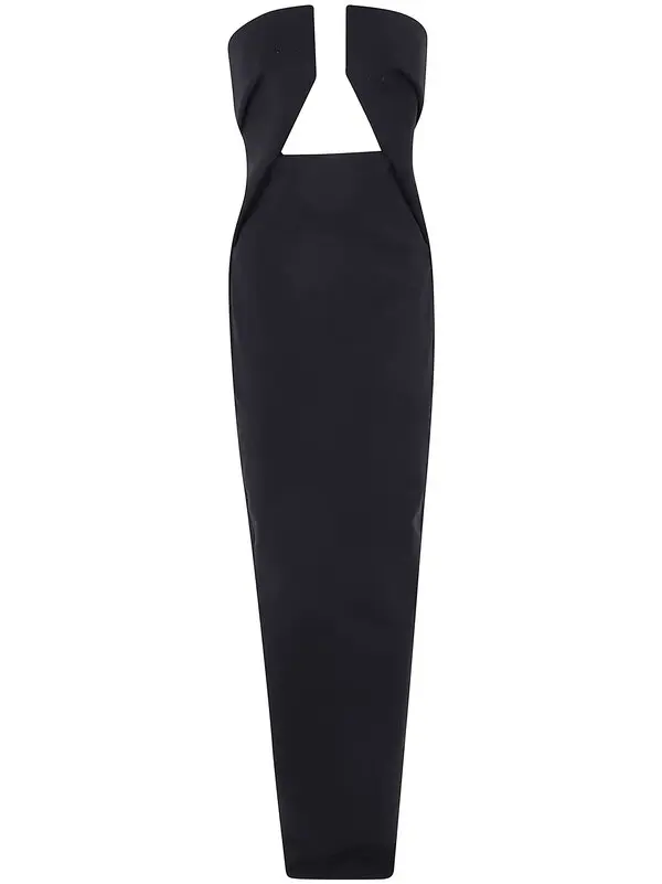 Rick Owens Dress Cut Out Back "prong Gown - Black