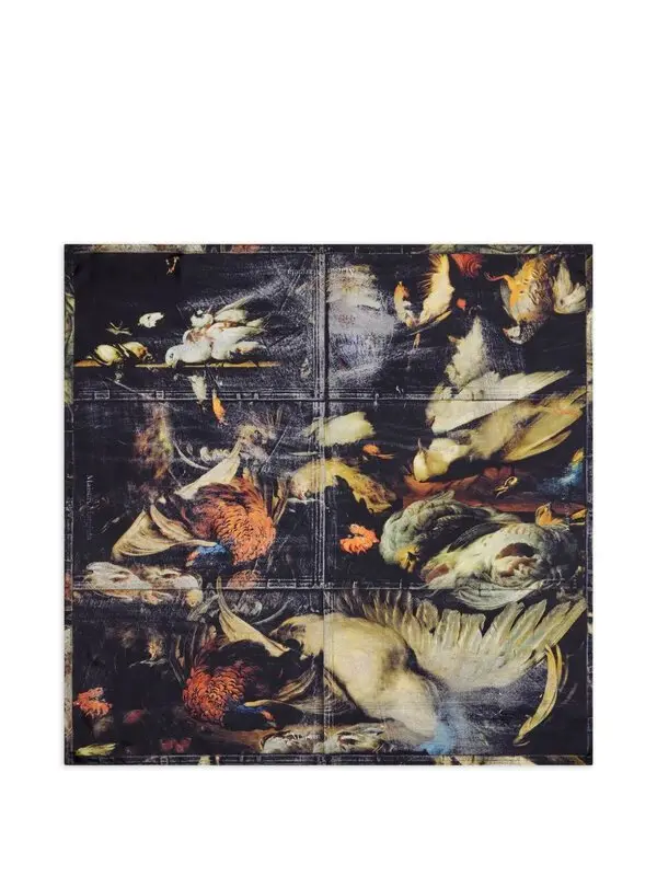 MAISON MARGIELA Scarf Silk Foulard Square 90 - Black