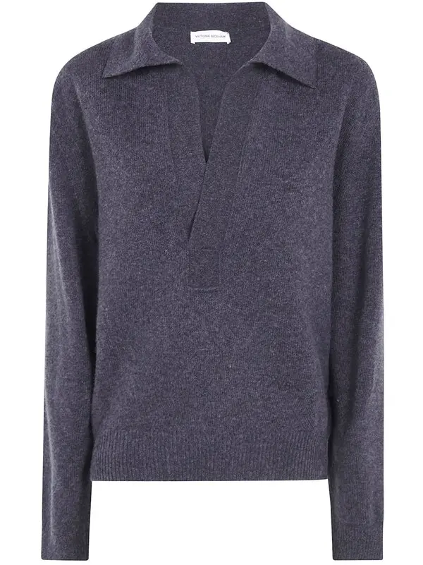 Victoria Beckham Polo Collar Jumper - Black