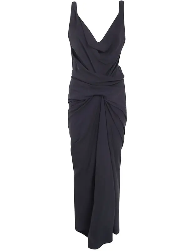 Rick Owens Draped Viscose "strutter" Dress - Black