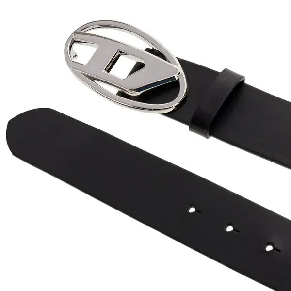 DIESEL® D' Logo Leather Belt