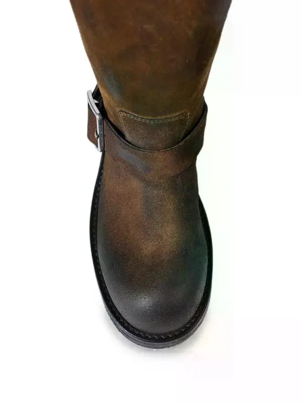 ANN DEMEULEMEESTER Buckle-fastening Suede Biker Boots