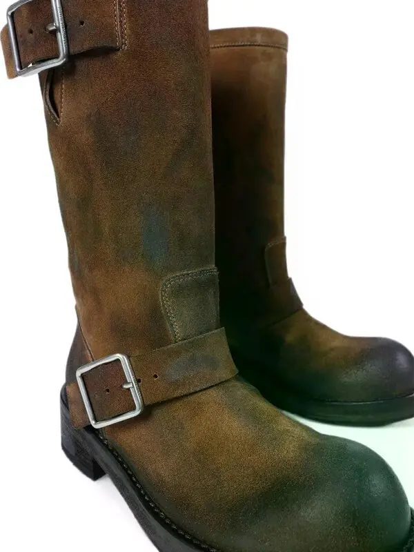 ANN DEMEULEMEESTER Buckle-fastening Suede Biker Boots