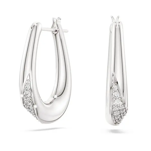 SWAROVSKI Classica Hoop Earrings With Zirconia - White