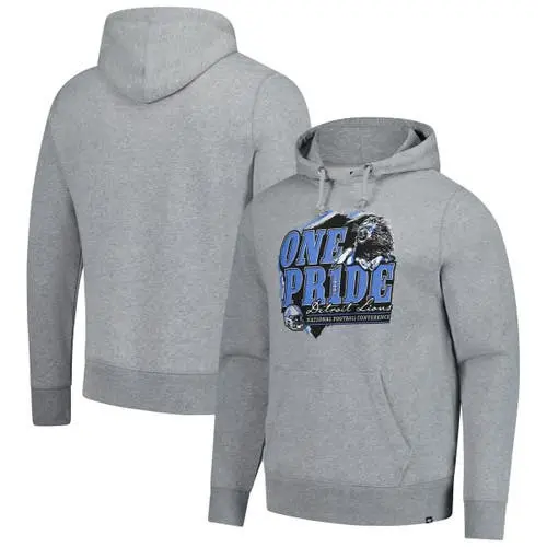 '47 47 Detroit Lions Regional Headline Pullover Hoodie - Gray