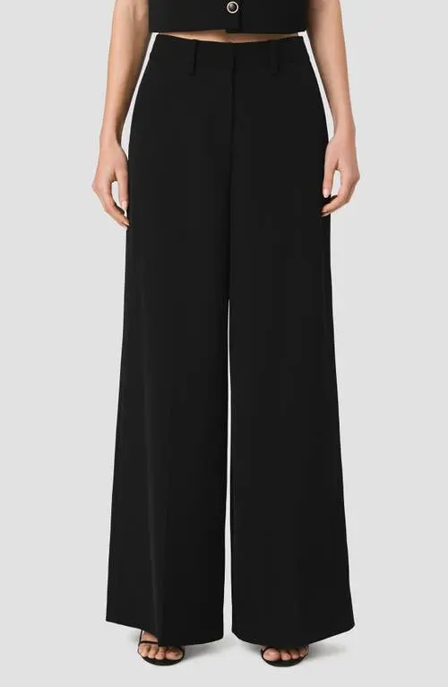 French Connection Harry High Waist Wide Leg Suit Pants - Black