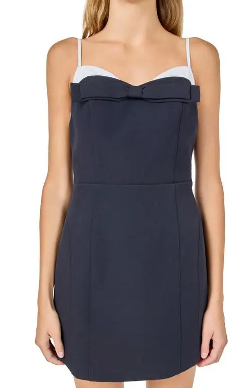 Endless Rose Sleeveless Bow Sweetheart Neck Mini Dress