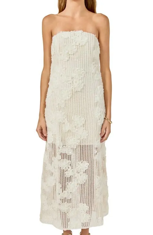 Endless Rose Mesh Overlay Strapless Dress