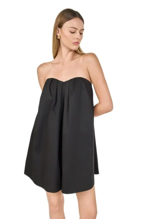 Endless Rose Pintuck Pleat Strapless Minidress