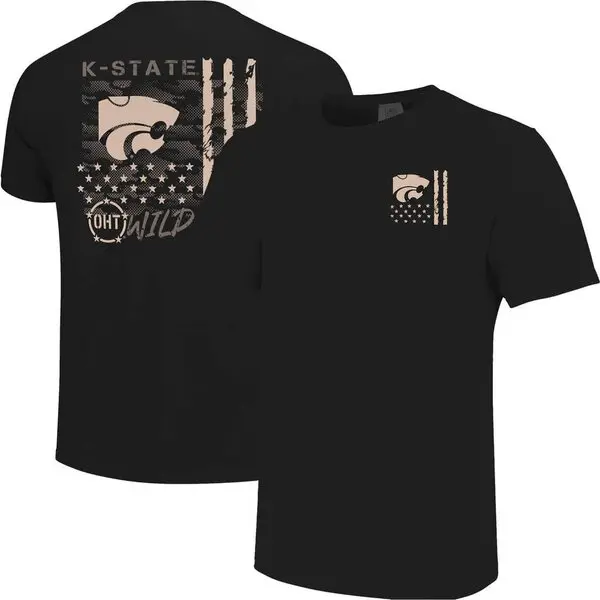 IMAGE ONE Kansas State Wildcats Comfort Colors Oht Camo Overlay T-shirt - Black