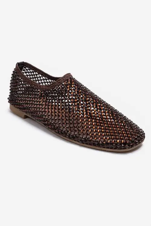 FOREVER & ALWAYS SHOES Urela Leather Ballet Flat - Brown
