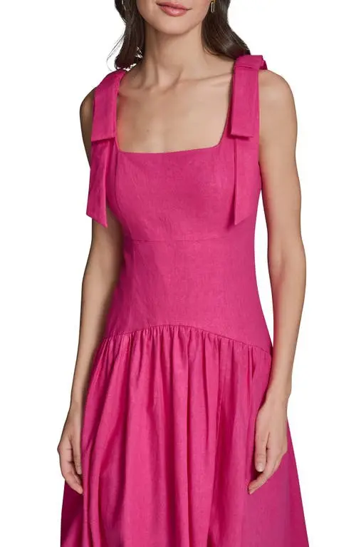 Karl Lagerfeld Paris Sleeveless Linen Blend Midi Dress