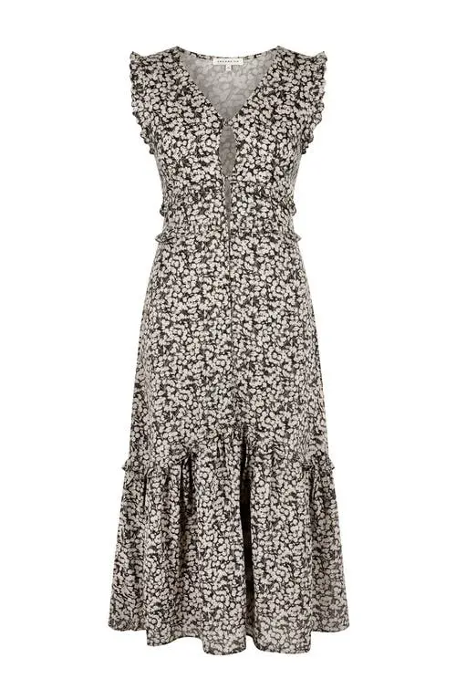 BRUNNA.CO The Cherry Cotton Midi Vacation Dress - Black
