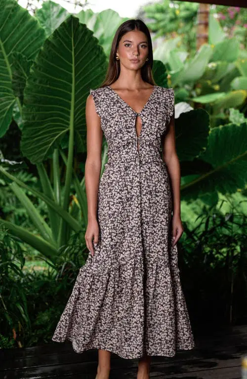 BRUNNA.CO Floral Print Cotton Midi Dress