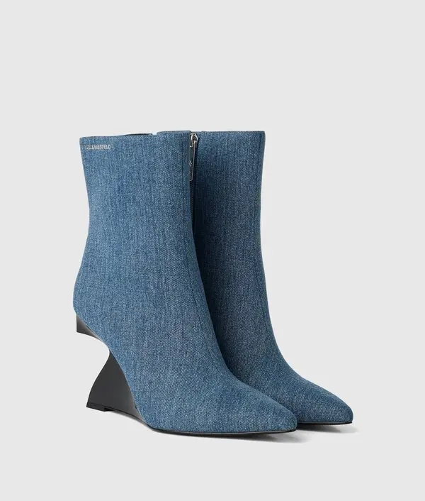 Karl Lagerfeld Waverely Denim Midi Boots