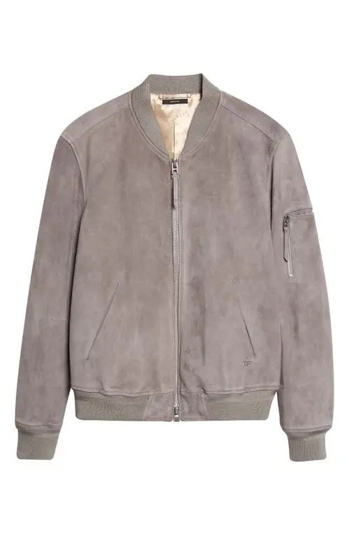 TOM FORD Suede Bomber Jacket - Tcr Titanium