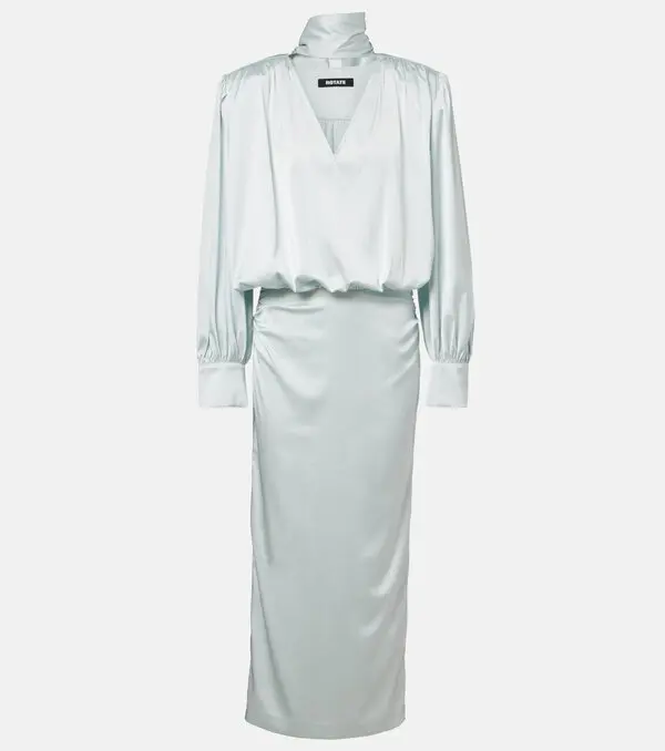 ROTATE BY BIRGER CHRISTENSEN Scarf-detail Satin Midi Dress