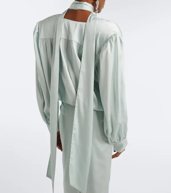 ROTATE BY BIRGER CHRISTENSEN Scarf-detail Satin Midi Dress
