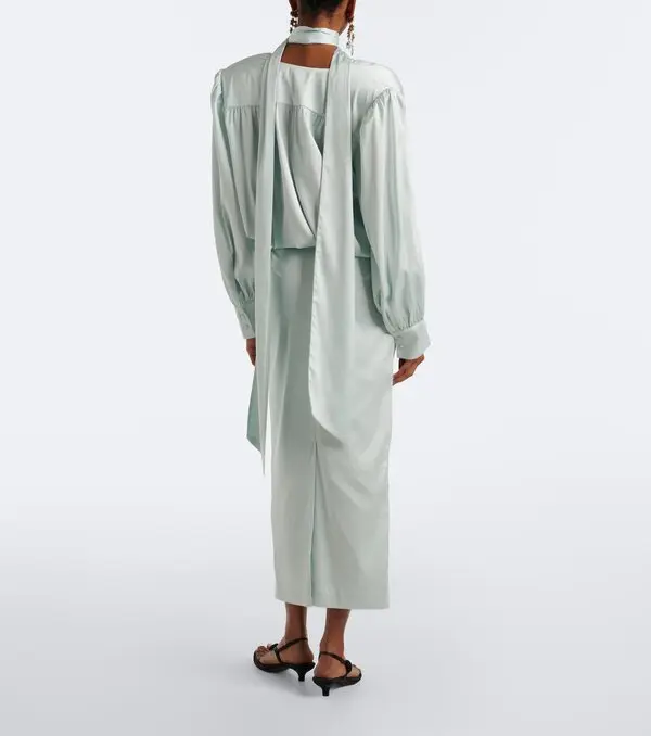 ROTATE BY BIRGER CHRISTENSEN Scarf-detail Satin Midi Dress