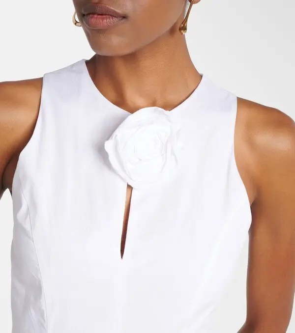 ROTATE BY BIRGER CHRISTENSEN Floral-appliqué Cotton Poplin Midi Dress