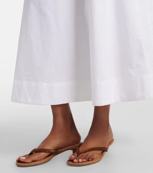ROTATE BY BIRGER CHRISTENSEN Floral-appliqué Cotton Poplin Midi Dress