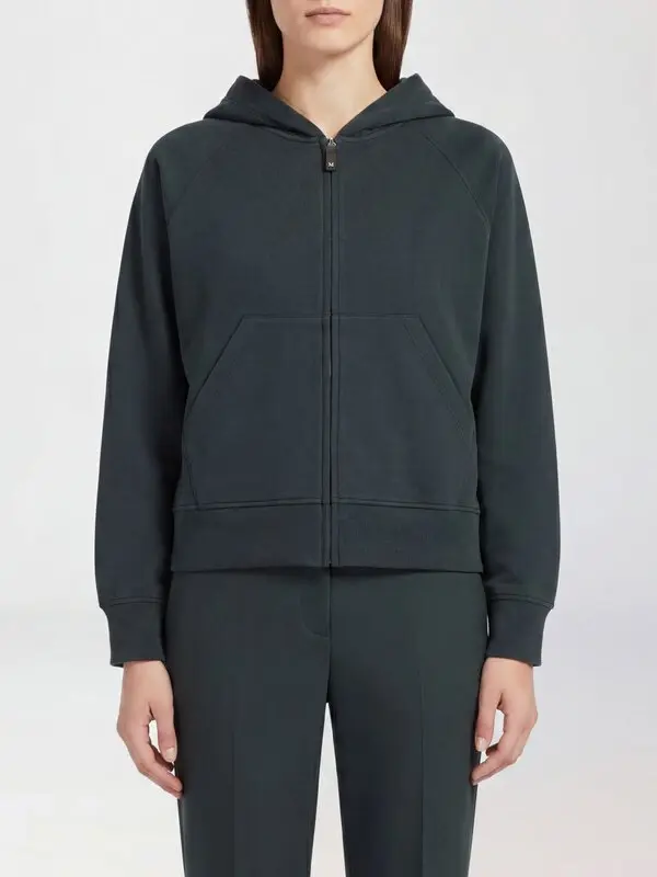 Max Mara Cotton-blend Zip-up Hoodie - Blue