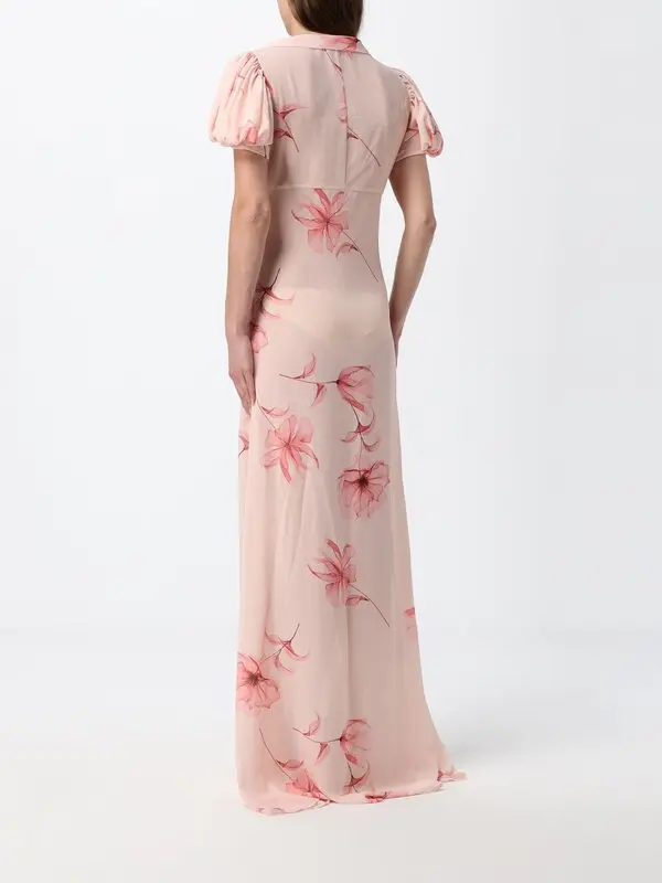 MAR DE MARGARITAS Floral Maxi Dress With Puff Sleeves And Slit