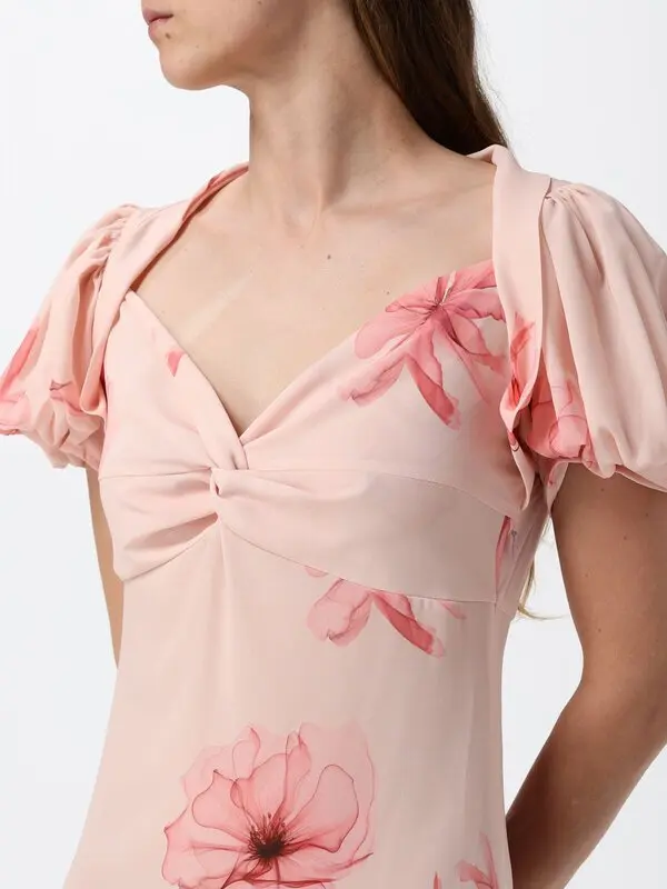 MAR DE MARGARITAS Floral Maxi Dress With Puff Sleeves And Slit