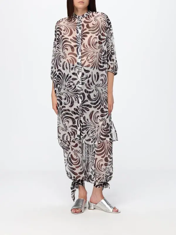TWINSET Printed Viscose Cropped Trousers