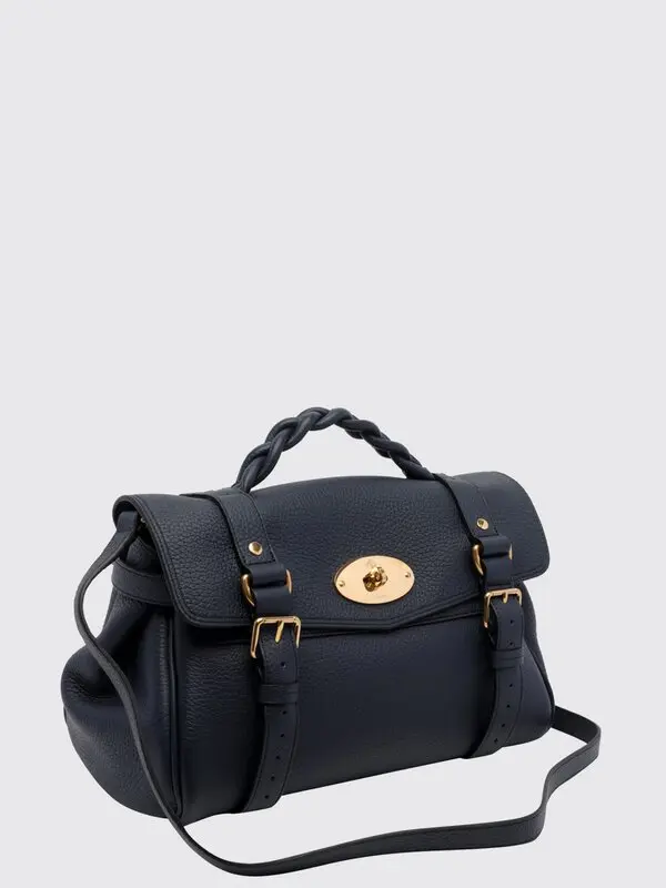 Mulberry Alexa Handbag In Calf Leather With Braided Handle - Blue
