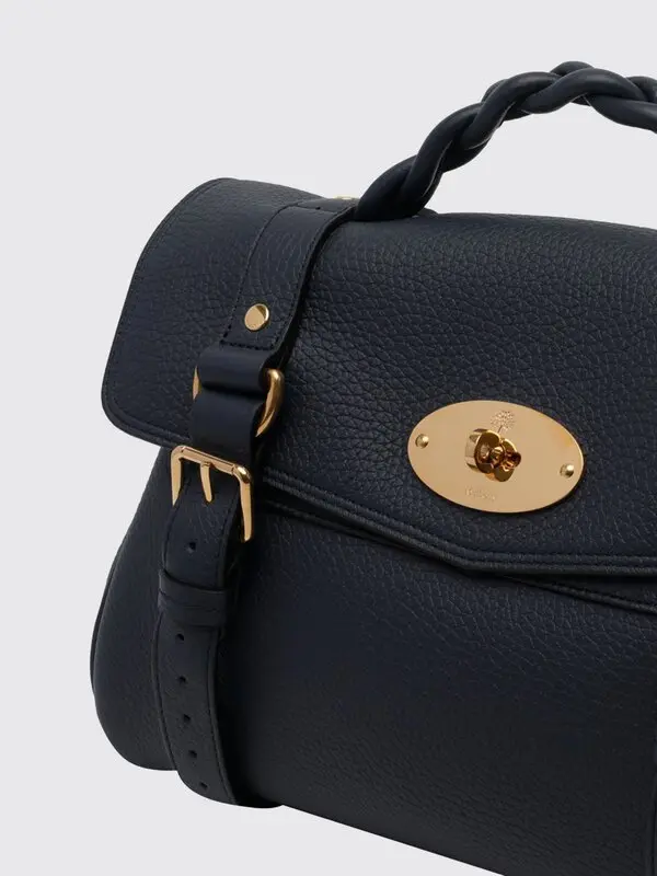 Mulberry Alexa Handbag In Calf Leather With Braided Handle - Blue